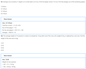 Average Questions PDF for Competitive Exams - SSC STUDY