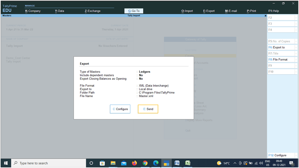 Export Import Ledger In Tally Prime SSC STUDY